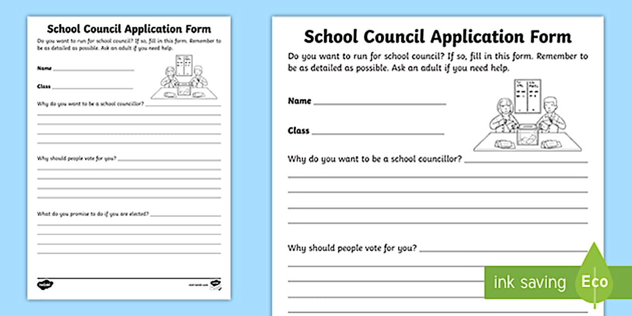 School Council Application Form (Lehrer gemacht) - Twinkl