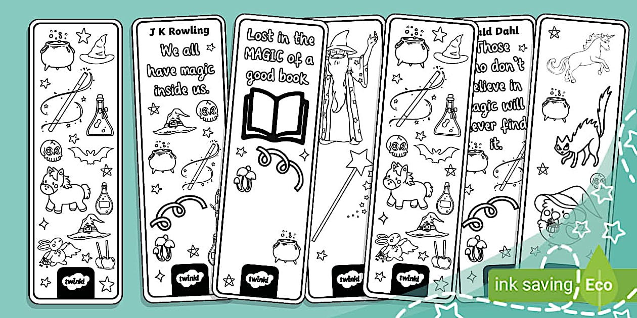 Magic-Themed Colour-In Bookmarks (teacher made) - Twinkl