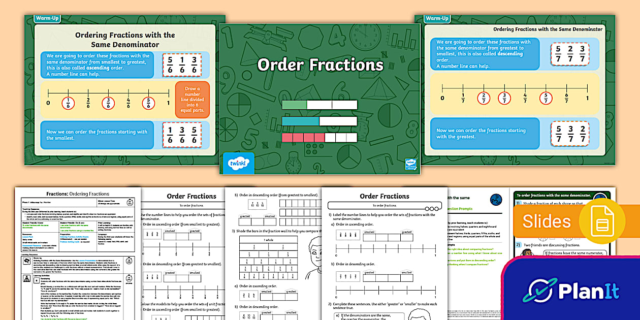 Rational Numbers: (Order Fractions) Lesson 1 (teacher made)