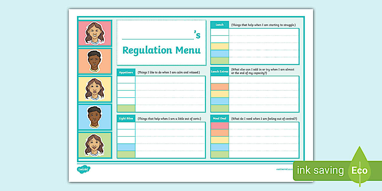 Regulation Menu (teacher made) - Twinkl