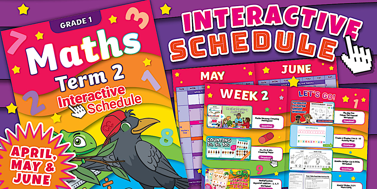 Teacher Grade 1 Maths - Term 2 - Interactive Calendar
