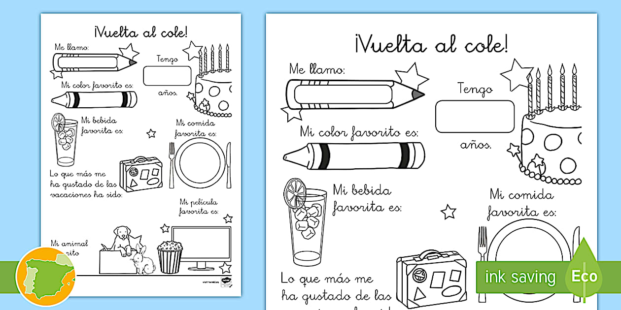 Ficha de actividad: La vuelta al cole después de las vacaciones