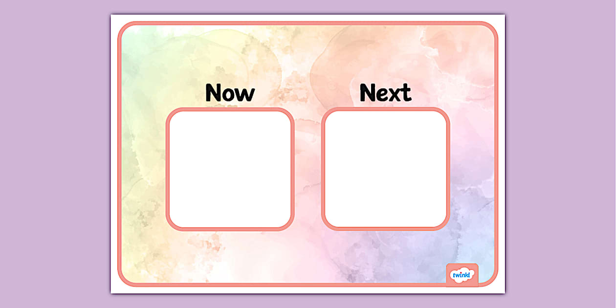 Watercolour-Themed Now and Next Visual Aid (teacher made)