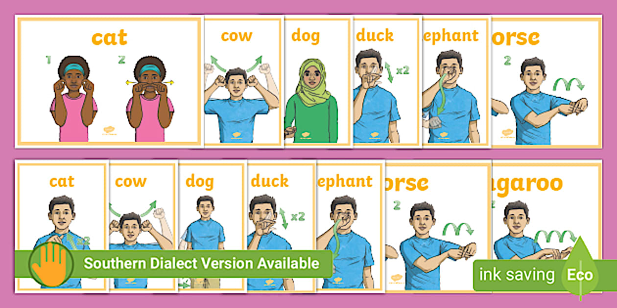 Auslan Australia Key Sign Posters Animals | F-Y6 | Twinkl
