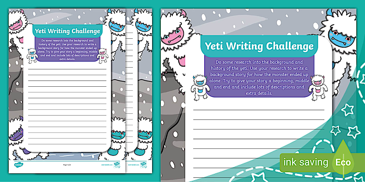 Yeti Writing Challenge (teacher made) - Twinkl