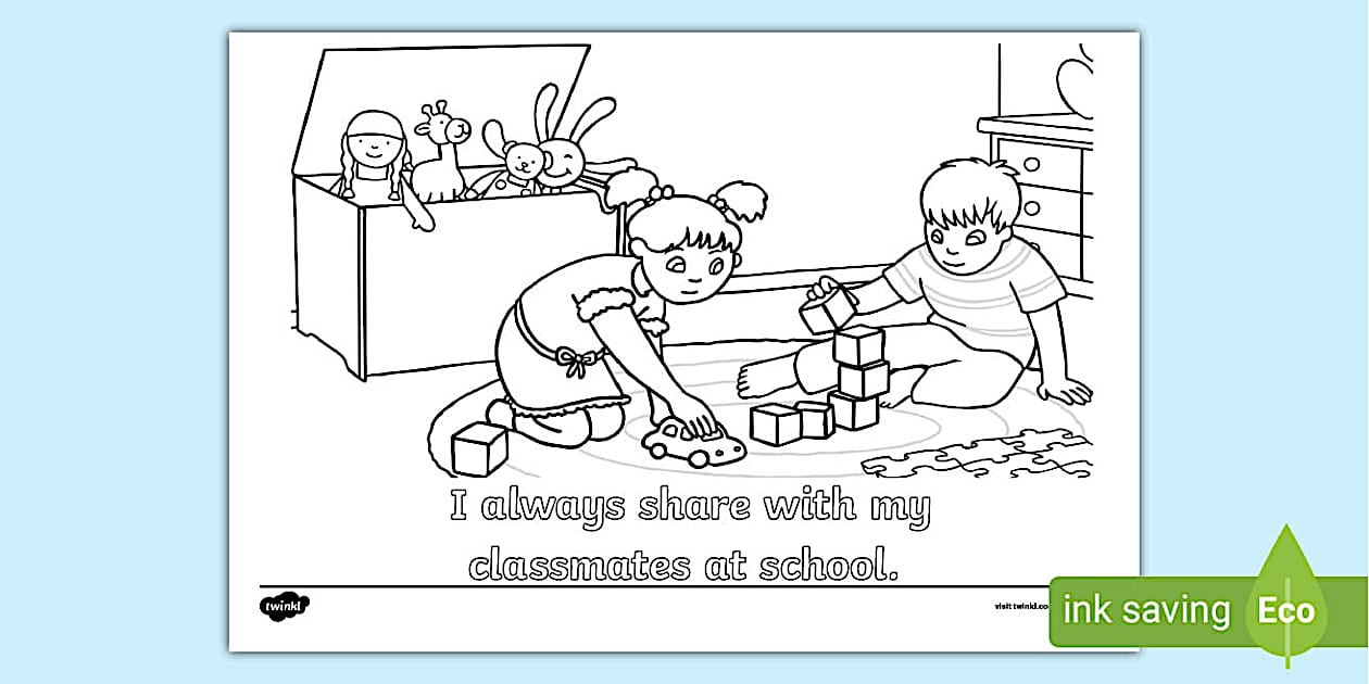 Sharing Colouring-In Positive Behaviours (teacher made)