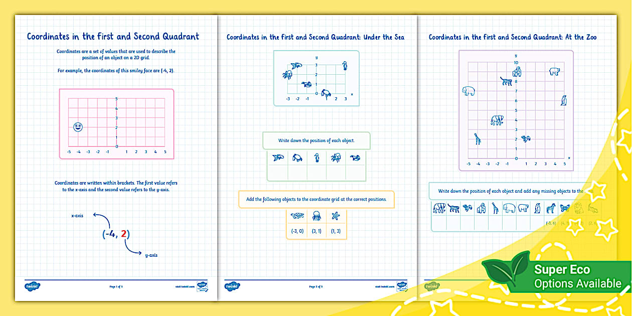 Coordinates in the First and Second Quadrant (Ages 10 - 11)
