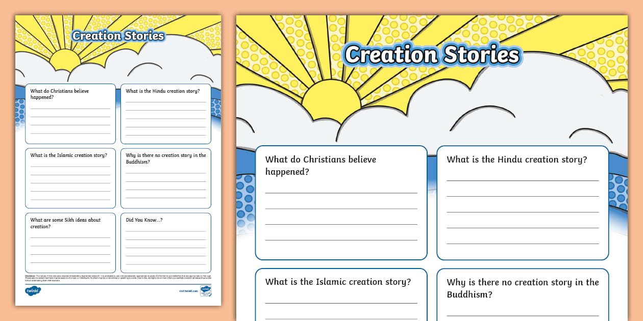 Creation Stories Fact File Template (teacher made) - Twinkl