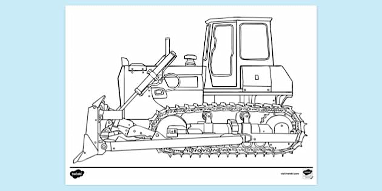 Bulldozer Colouring Page to Print | Colouring Sheets