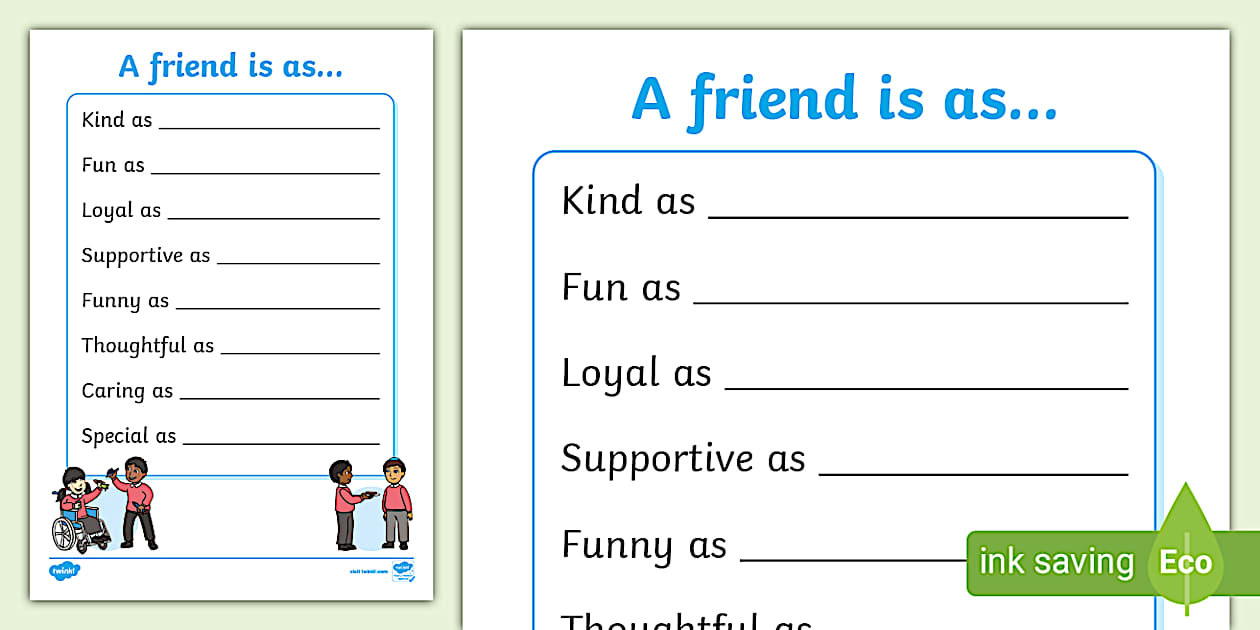 Friend Simile Poem (teacher made) - Twinkl