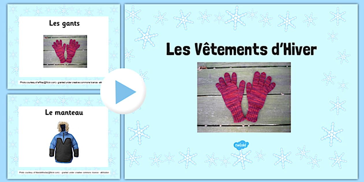 Titre méta : Présentation Vêtements d'Hiver - Twinkl