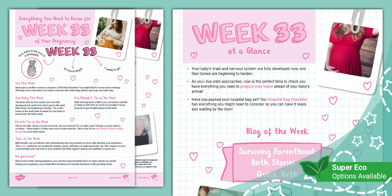 Everything You Need to Know for Week 33 of Your Pregnancy