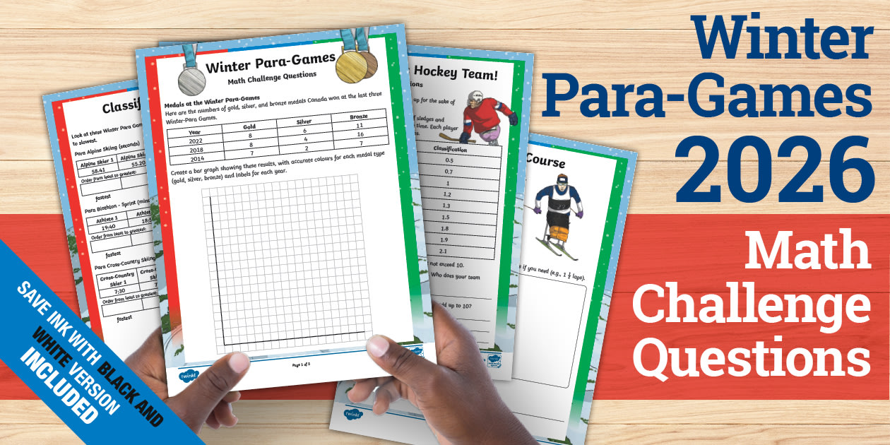 Winter Para Games 2026 Junior Math Challenge Questions