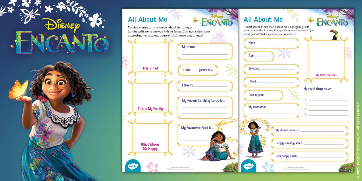 Encanto: All About Me Worksheets (teacher made) - Twinkl