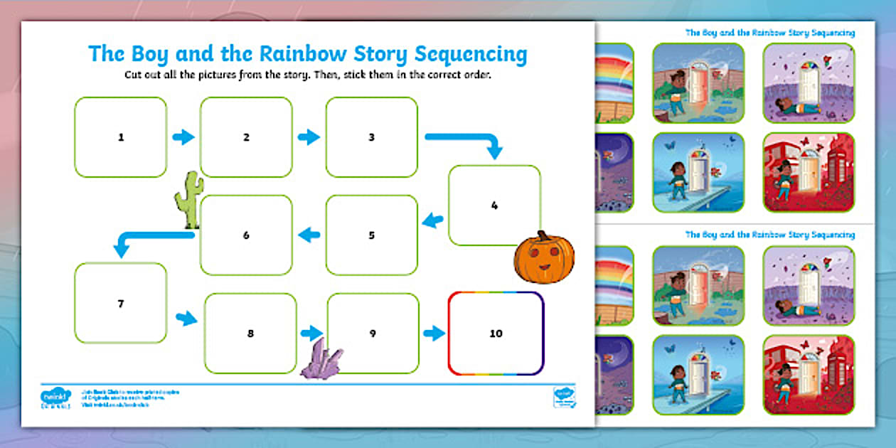 The Boy and the Rainbow Story Sequencing Activity - Twinkl