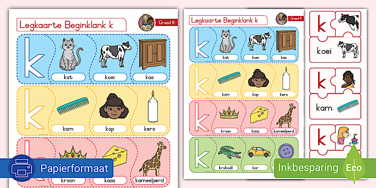 Graad R Klanke Legkaarte k (creat de profesori) - Twinkl