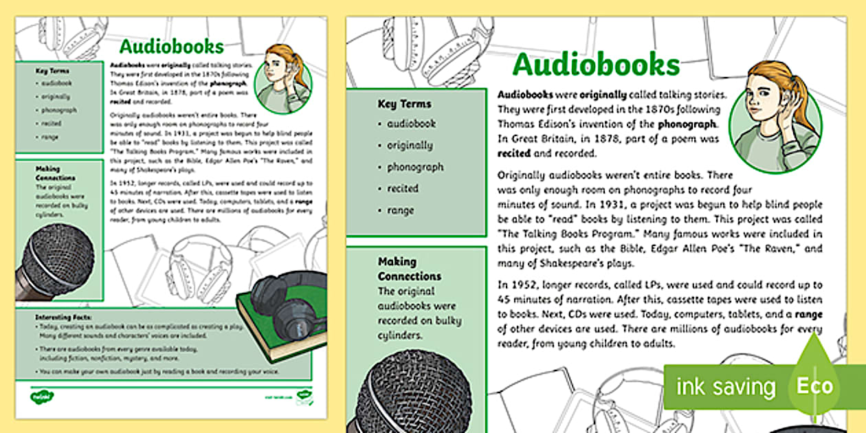 Fourth Grade Audiobooks Fact File (teacher made) - Twinkl