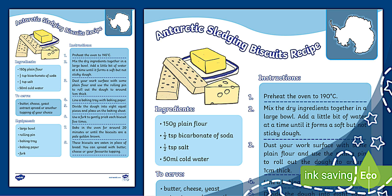 Antarctica Sledging Biscuits Recipe (Teacher-Made) - Twinkl