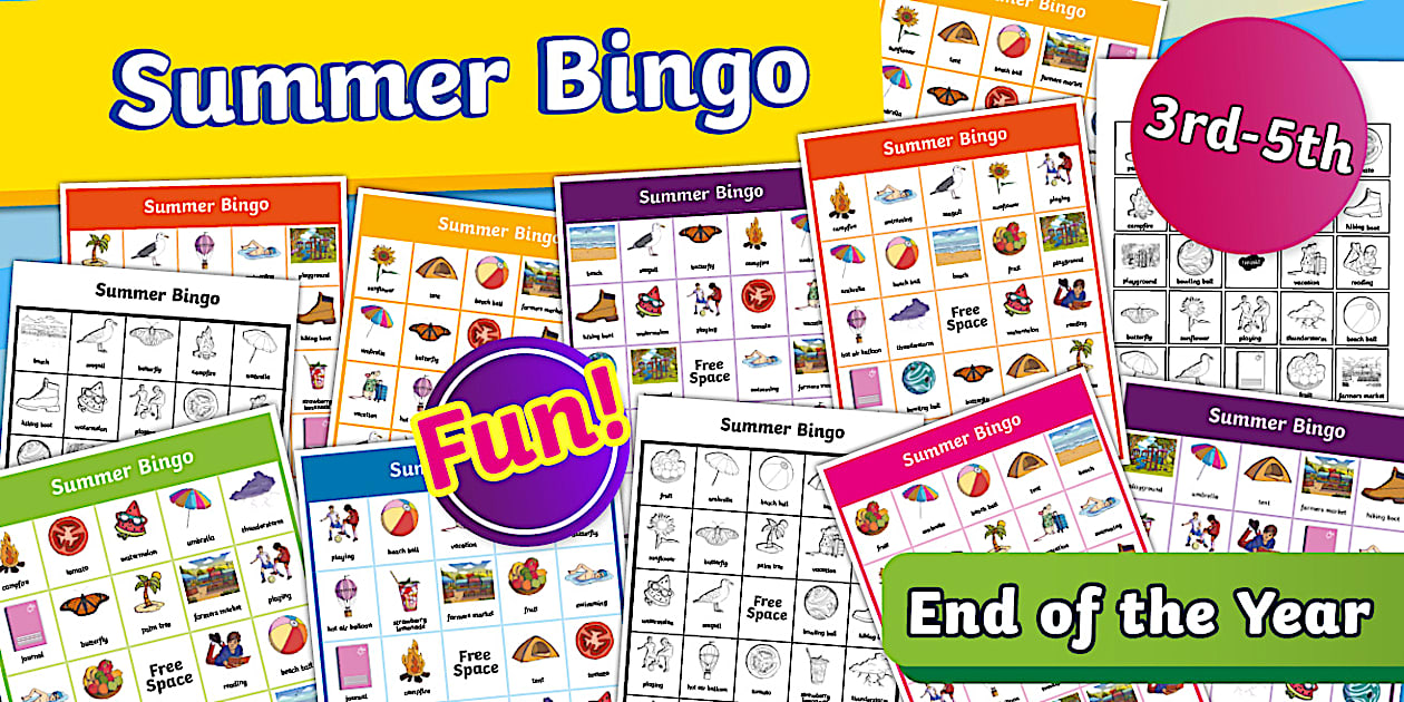 End of the Year Bingo for 3rd-5th Grade (teacher made)