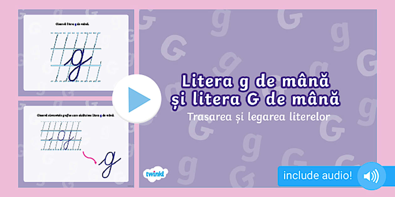 Litera g de mana si litera G de mana: Trasare si legare – Prezentare