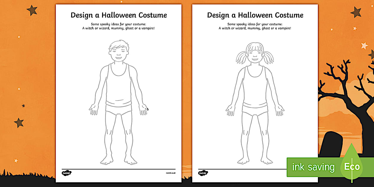 Design a Halloween Costume Template (teacher made) - Twinkl