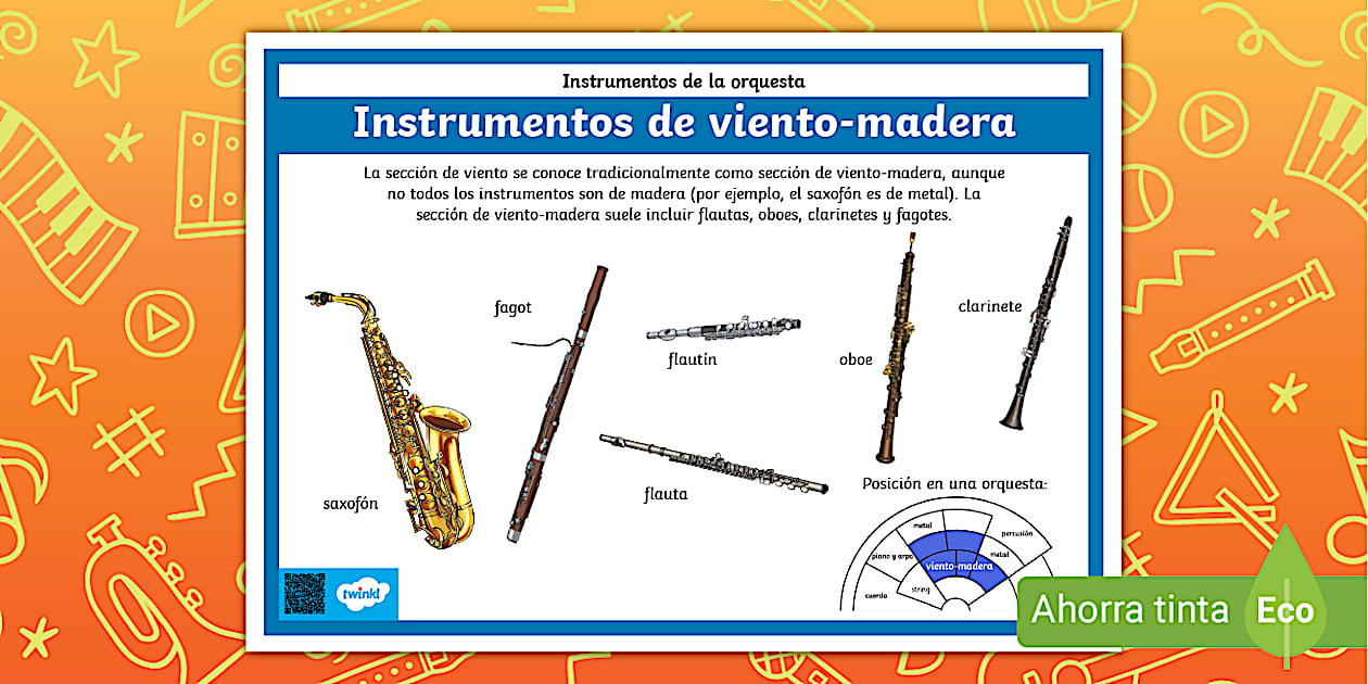 Póster: Instrumentos de viento-madera (professor feito)