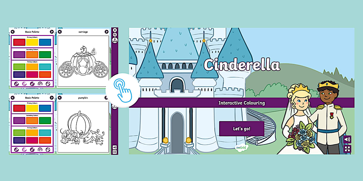 Cinderella Interactive Colouring (teacher made) - Twinkl