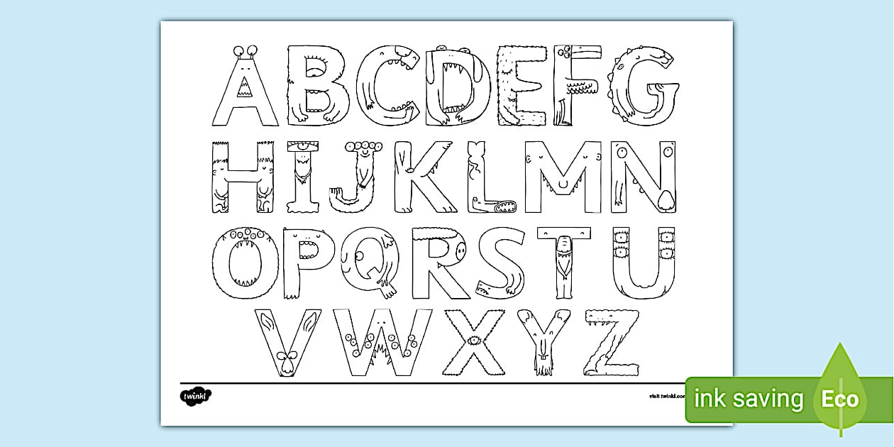 Printable Alphabet Page for Early Years - Colouring - Twinkl