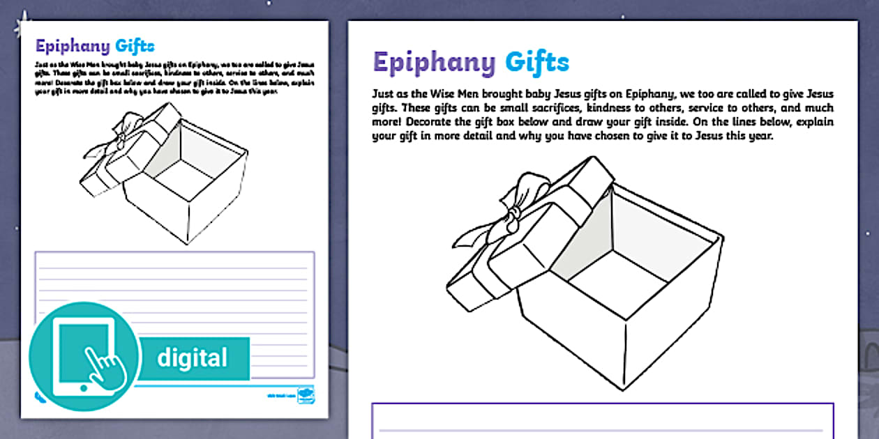 Epiphany Gifts Art Worksheet (teacher made) - Twinkl