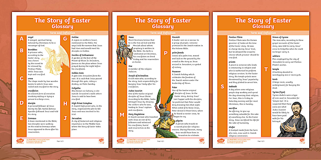 'The Story of Easter' Glossary of Terms (Teacher-Made)