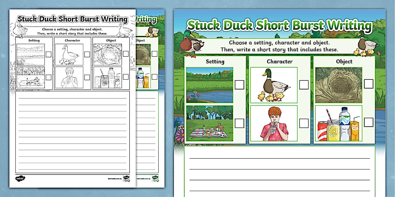 Stuck Duck Short Burst Writing Template (teacher made)