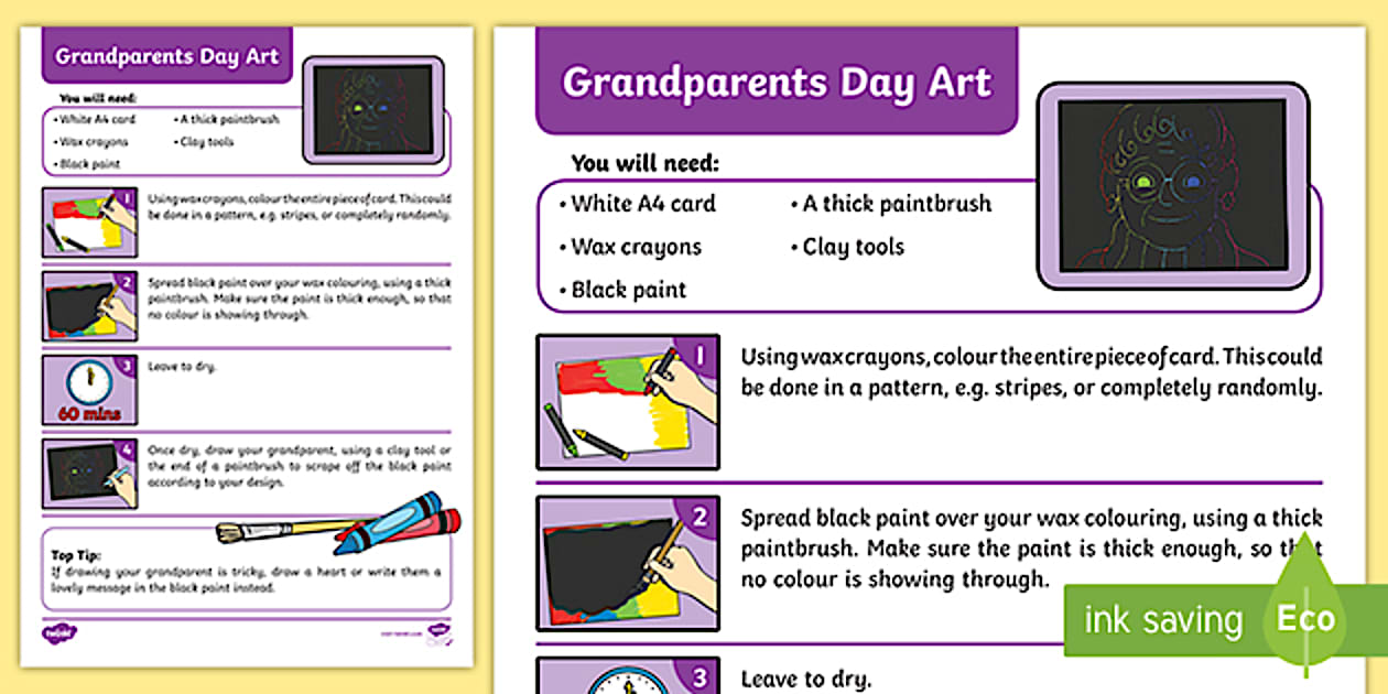 KS1 Grandparents Day Art Activity (teacher made) - Twinkl