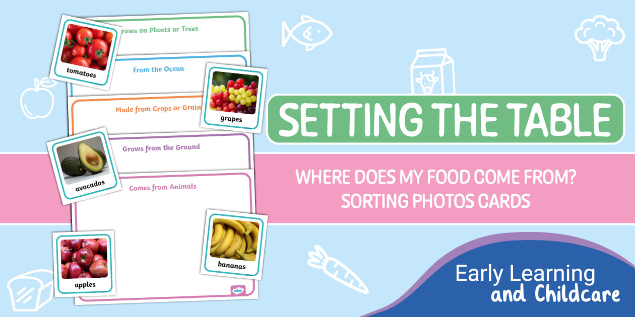 Where Does My Food Come From? Sorting Photo Cards