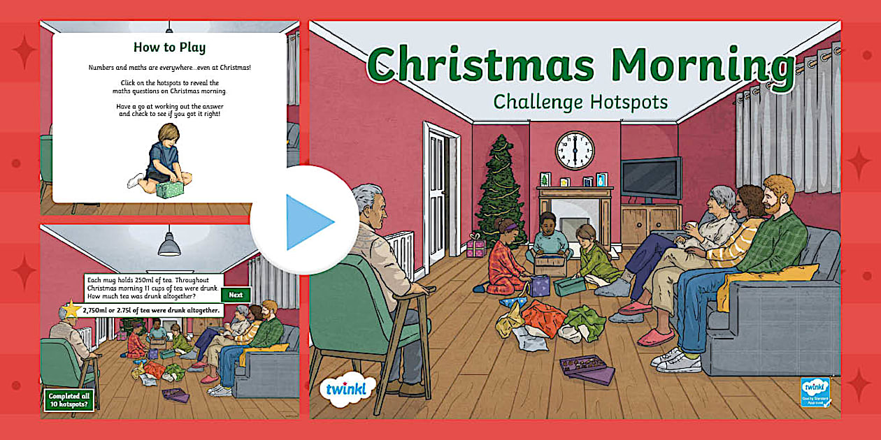 Christmas Morning Maths Hotspots Interactive PowerPoint