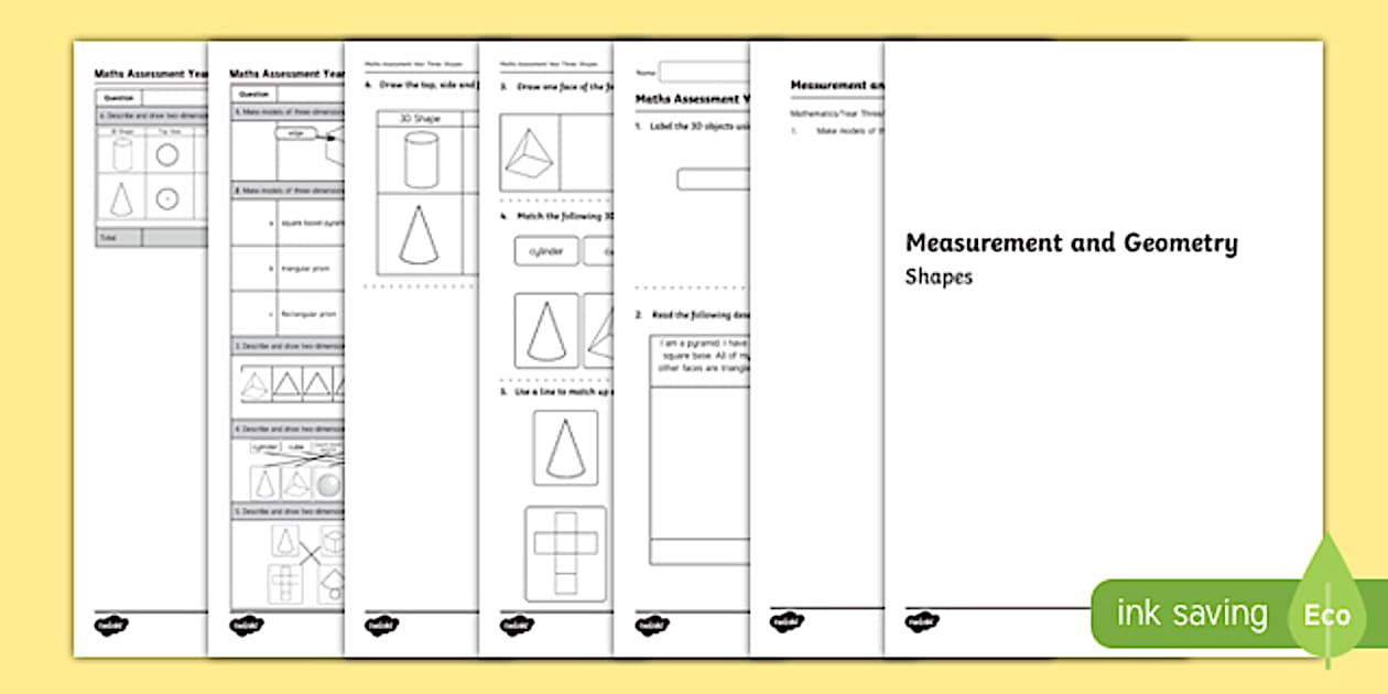 Year 3 Measurement and Geometry Shapes Assessment - Twinkl