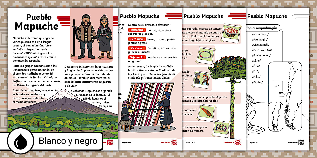 Ficha Informativa Pueblos Originarios: Mapuche - Twinkl