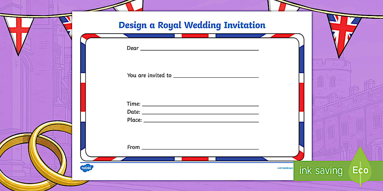 Royal Wedding Invitation Writing Template (teacher made)