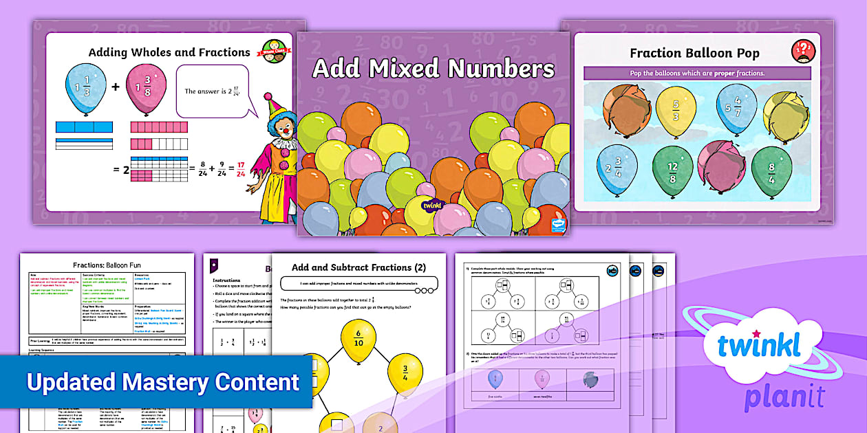 Add Improper and Mixed Number Fractions Lesson Pack - Twinkl