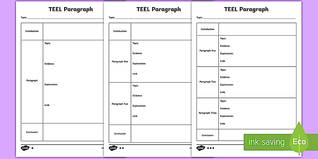 TEEL Paragraph PDF | Sentence Structure Worksheets | Twinkl
