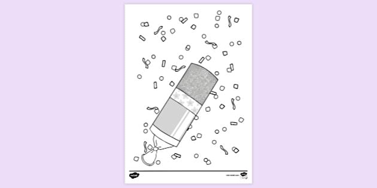 Confetti Popper Colouring Sheet | Colouring Sheets - Twinkl