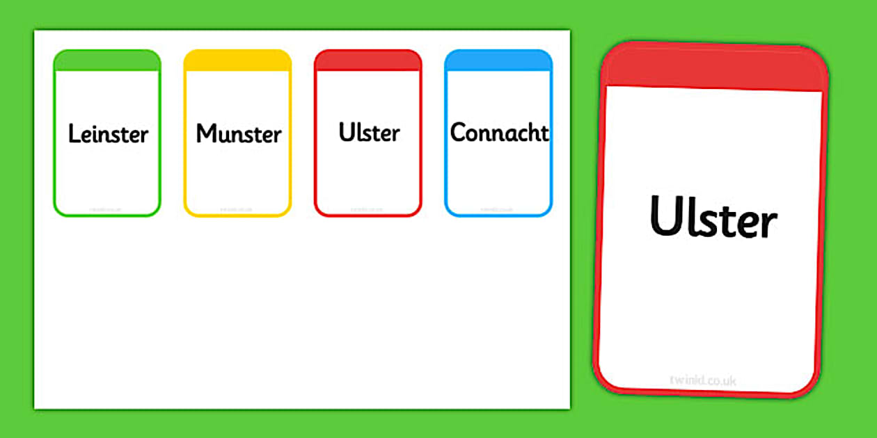 Cursive Flashcards for Irish Provinces (teacher made)