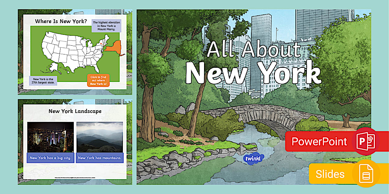 All About New York PowerPoint & Google Slides (Teacher-Made)