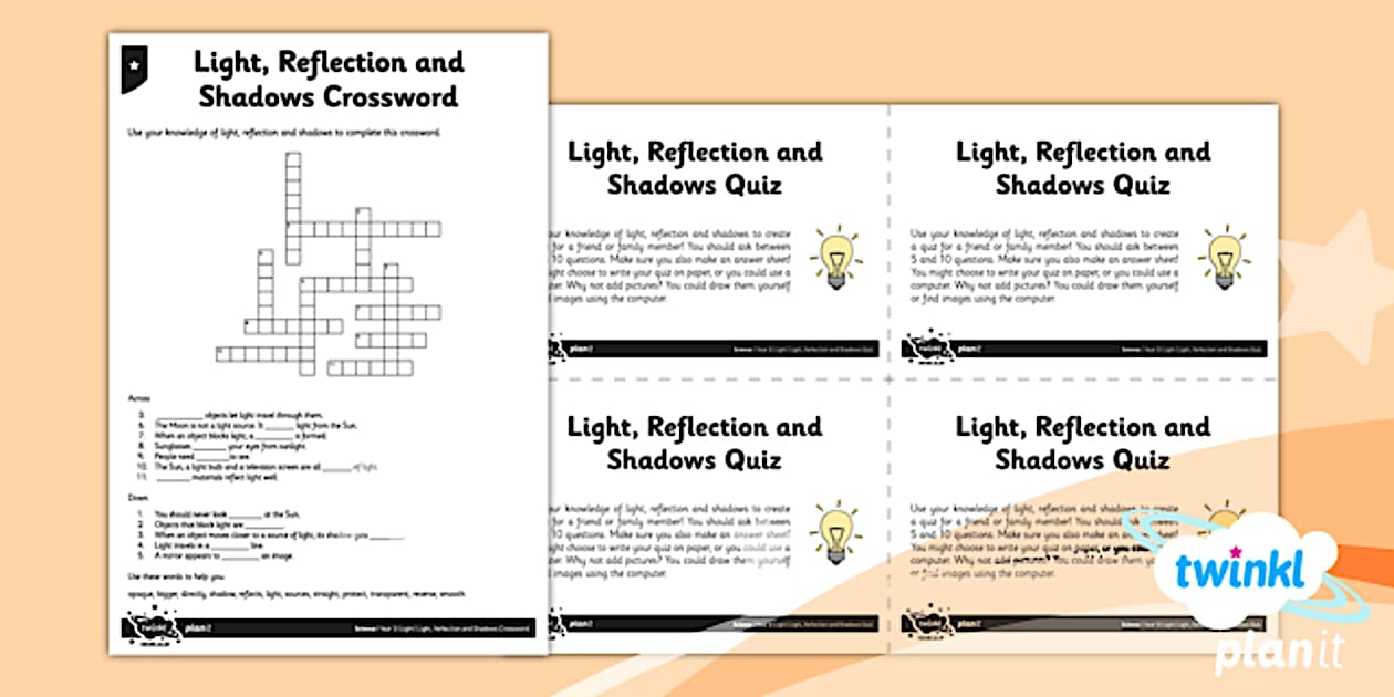 Science: Light Year 3 Unit Home Learning Tasks - Twinkl