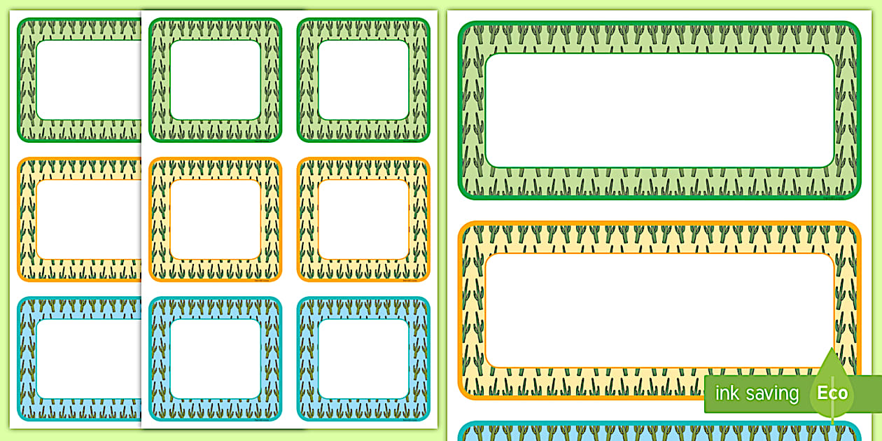 Editable Cactus Drawer, Peg and Name Labels - Twinkl