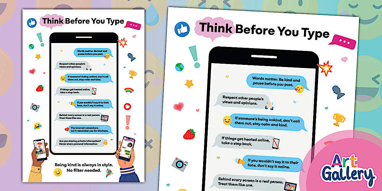 Social Media Kindness Reminders Poster (teacher made)