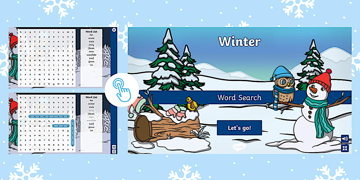 Winter Interactive Word Search (teacher made) - Twinkl