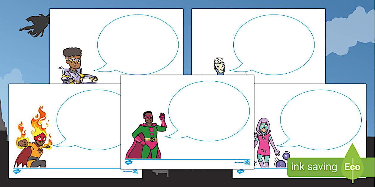 Superhero Themed Speech Bubble Activity - Twinkl