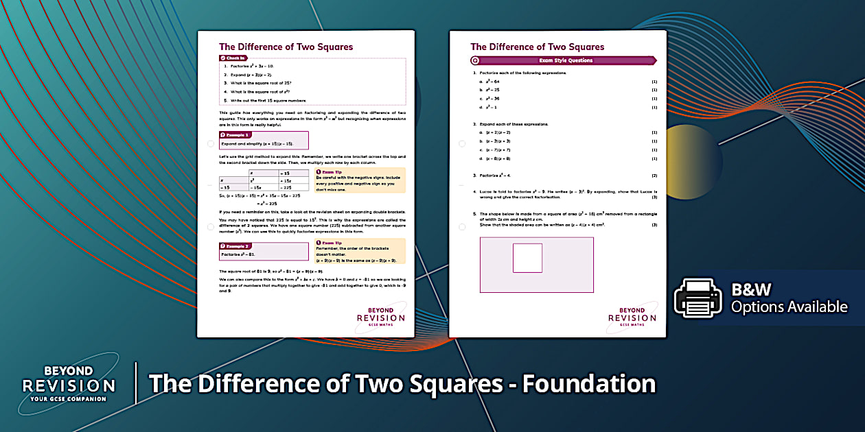 👉 The Difference of Two Squares | GCSE Maths | Beyond Revision