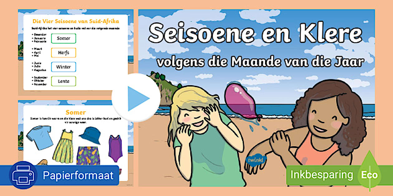 Seisoene met Maande en Klere PowerPoint - Twinkl