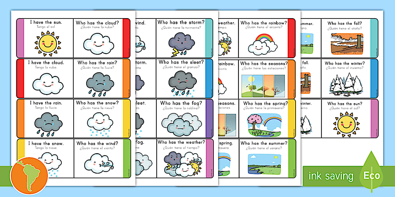 Weather Loop Cards English/Spanish - Weather Loop Cards